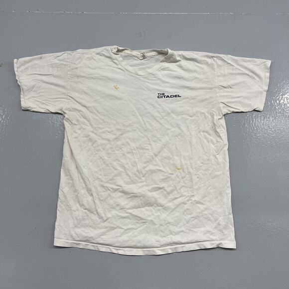 Vintage | Shirts | Vintage 9s The Citadel Quad Squad White Graphic ...